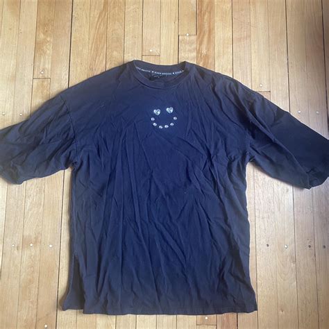 Lazy Oaf Disco Nnected Smiley Face Gem Black Shirt Depop