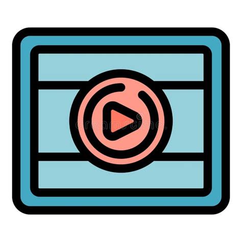 Video Player Interface With Play Button Showing For Digital Content Stock Illustration