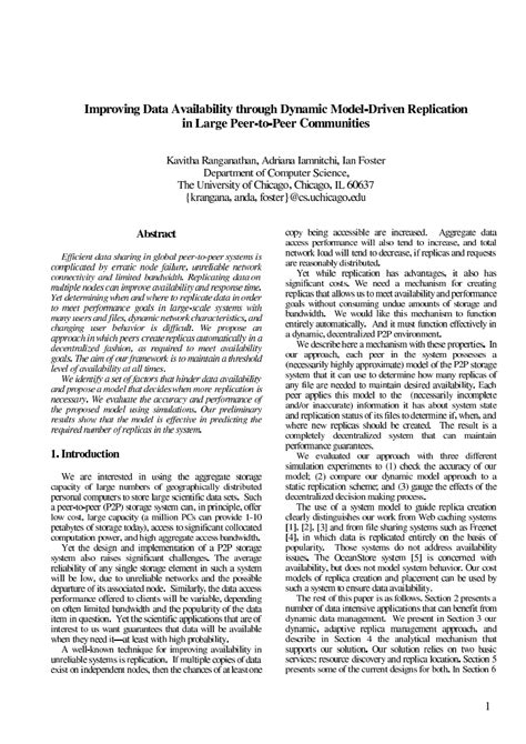 Pdf Improving Data Availability Through Dynamic Model Driven