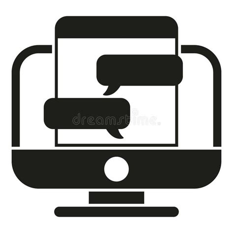 Computer Chat Icon Simple Vector Web Internet Stock Vector Illustration Of Button Chat