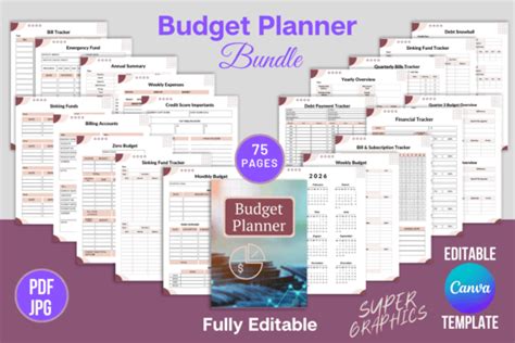 Budget Planner Bundle Canva Template Graphic By Super Graphics