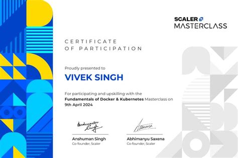 Certificate Fundamentals Of Docker And Kubernetes Vivek Singh