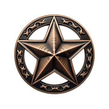 Bronze And Black Star Badge Bronze Black Blank PNG Transparent Image