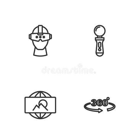 Set Line 360 Degree View Wide Angle Picture Virtual Reality Glasses And VR Controller Game