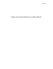 Lab Report Simple And Fractional Distillation Of A Binary Mixture Docx Macias Simple And