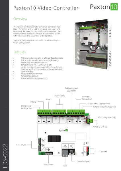 Paxton Video Controller In V PSU In Cabinet Single Door Access Control Unit Paxton
