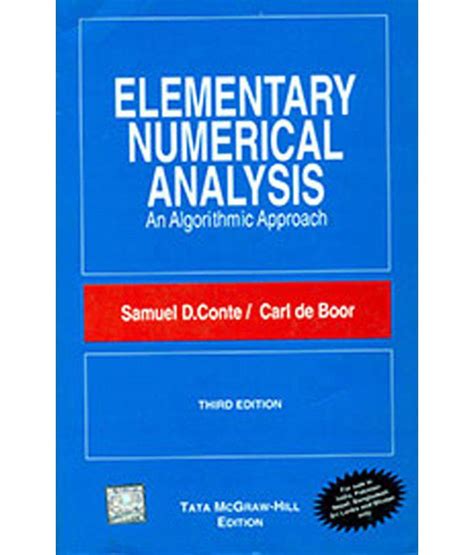 Elementary Numerical Analysis Buy Elementary Numerical Analysis Online