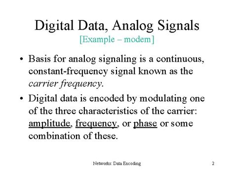 Data Encoding Techniques Networks Data Encoding 1 Digital