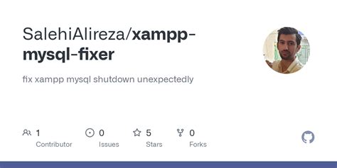 github salehialireza xampp mysql fixer fix xampp mysql shutdown