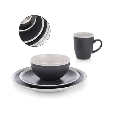 Two Tone Stoneware Dinnerware Set Live At Space