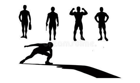 Silhouettes Dynamic Poses Running Figures Jumping Athletes