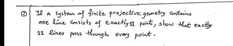 Solved If A System Of Finite Projective Geometry Contains