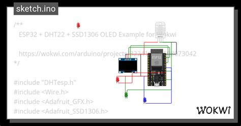 DHT ESP Temp Mit LED Wokwi ESP STM Arduino Simulator