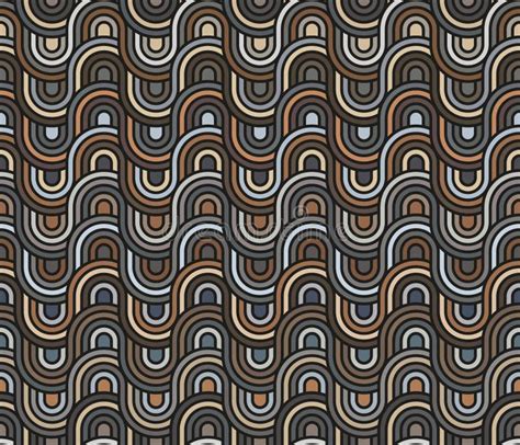 Seamless Abstract Geometric Pattern Interlaced Wavy Multicolored Lines