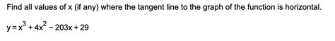 Solved Find All Values Of X If Any Where The Tangent Line