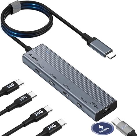 Amazon Com Aceele Usb C Hub Gbps Usb Gen Hub With Usb C Ports W Power