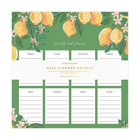 Weekly Planner Notepad • Lemons Puzzle Weekend