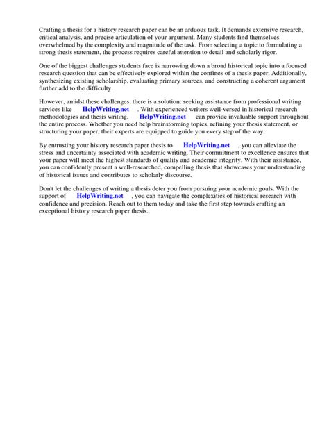 History Research Paper Thesis Examples Pdf