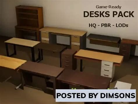 Unity 3d Models Pbr Game Ready Desks Pack V12a Download 3d Assets