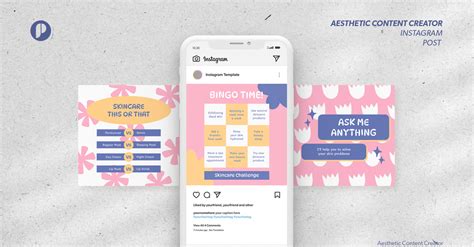 Lovely Pink Groovy Aesthetic Content Creator Instagram Template