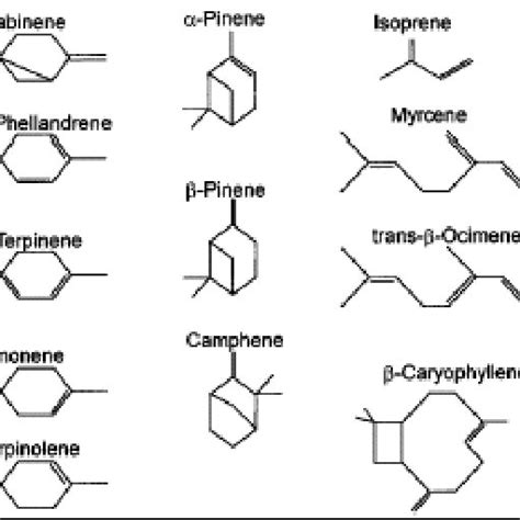 Molecular Structures Of Some Volatile Hydrocarbons The Figure Is A