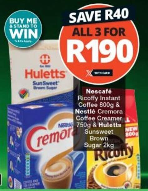 Nescafé Ricoffy Instant Coffee g Nestlé Cremora Coffee Creamer g Huletts Sunsweet