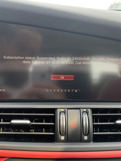 expired subscription message alfa romeo giulia forum
