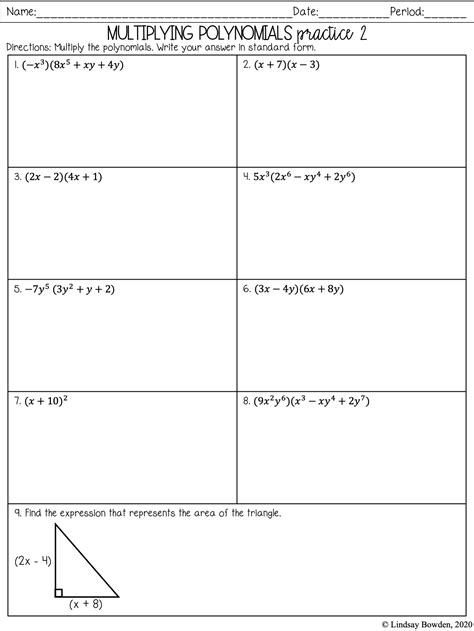 Multiplying Polynomials Notes And Worksheets Lindsay Bowden Multiplying Polynomials