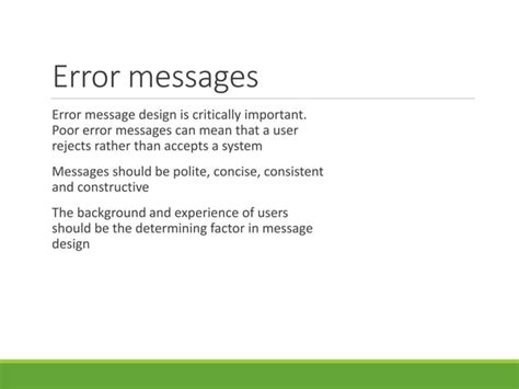 Hci User Interface Design Principals Ppt
