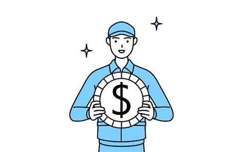 모자를 쓰고 작업복을 입은 남자는 외환 이익과 달러 절상의 이미지를 가지고 있다 거래자에 대한 스톡 벡터 아트 및 기타 이미지 거래자 건설 산업 고용과 노동 Istock