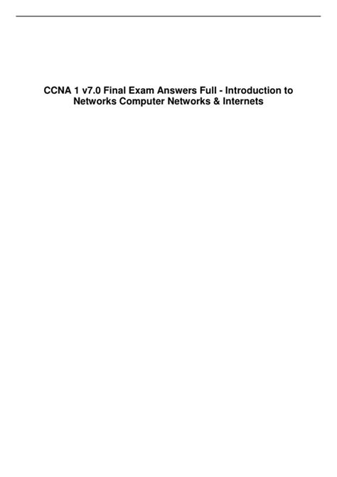 Ccna 1 V70 Final Exam Answers Full Introduction To Networks Computer Networks And Internets