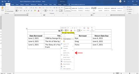How To Delete Rows In Ms Word Table Officebeginner