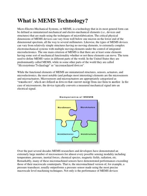 Pdf What Is Mems Technology Dokumentips