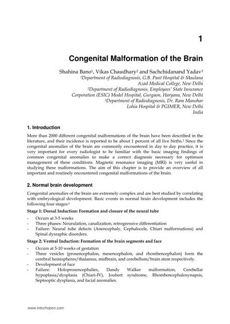 Pdf Congenital Malformation Of The Brain Intechopen · 2018 09 25