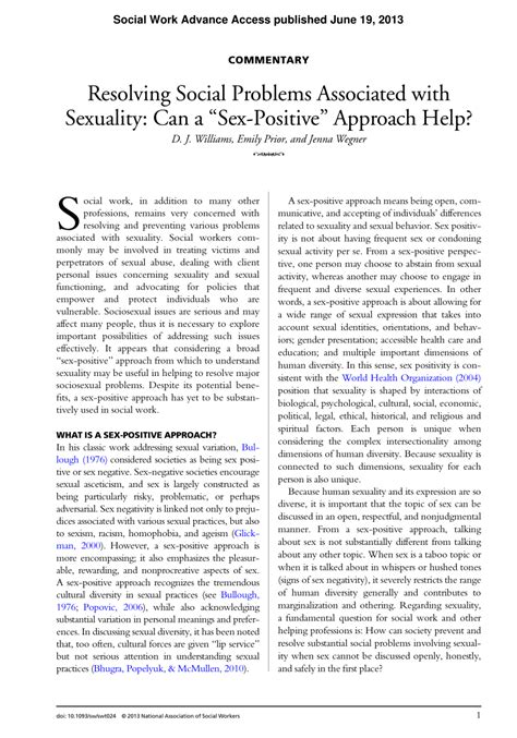 Pdf Resolving Social Problems Associated With Sexuality Can A Sex Positive Approach Help