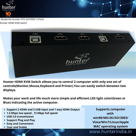 Hunter Ports HDMI KVM Switch