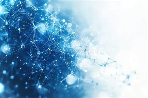 Abstract Representation Of Interconnected Blue Molecules Forming A Network In Digital Space