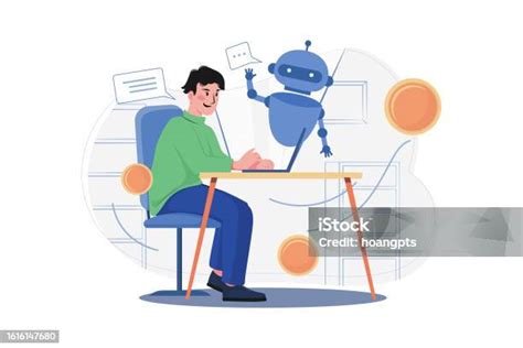 Cryptocurrency Trading Bot Illustration Concept On White Background Stock Illustration