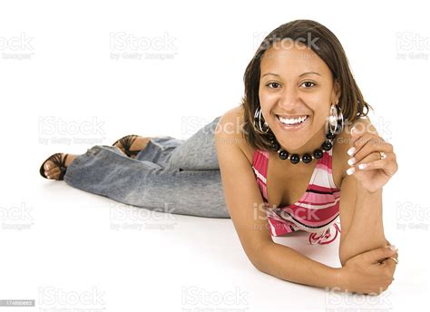 Beautiful African American Woman Isolated On White Background Stock