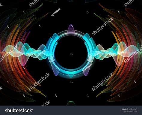 Wave Function Series Background Composition Of Colored Sine Vibrations Light And Fractal