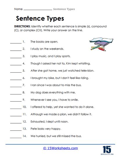 Sentence Types Worksheets 15