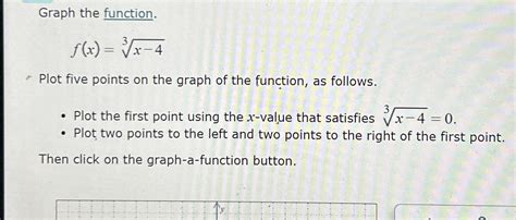 Solved Graph The Function F X X 43Plot Five Points On The Chegg