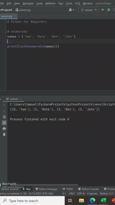 enumerate python list pythonforbeginners pythonprogramming pythontutorial programming