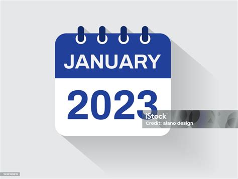 일정 2023 아이콘입니다 회색 배경에 격리된 일정 아이콘입니다 평면 디자인 벡터 일러스트레이션 1월에 대한 스톡 벡터 아트 및 기타 이미지 Istock