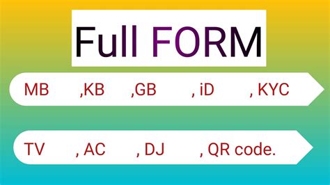 What Is Full Form Of Mb Kbgb Mb Kb Gb Ka Full Form Kya Hai Youtube