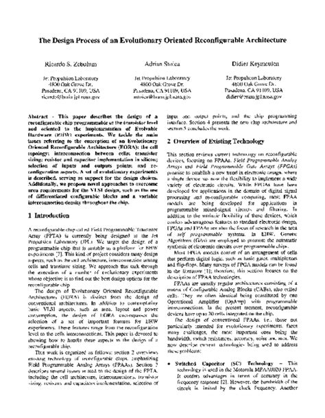 Pdf Designing An Evolutionary Reconfigurable Chip
