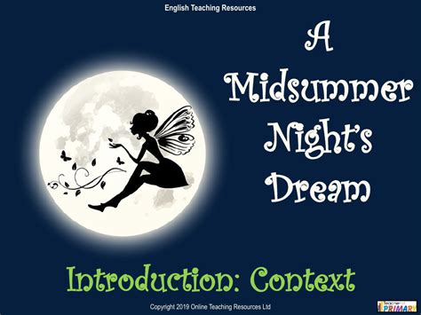 A Midsummer Nights Dream Lesson 1 Context Powerpoint English Year 5