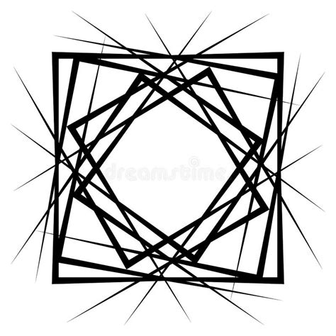 Geometric Abstract Square Element Intersecting Lines Forming A Stock Vector Illustration Of