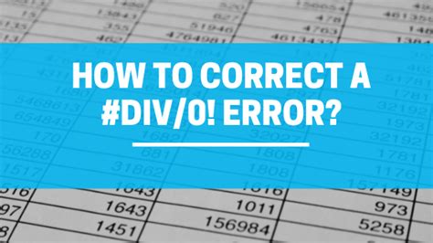 How To Correct A Div 0 Div Zero Error