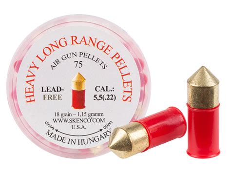 Skenco Heavy Long Range 22 Cal 18grains Pointed Lead Free 75ct Air Gun Pellets